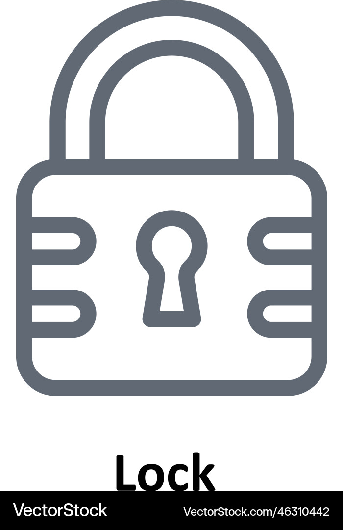 Lock outline icons simple stock Royalty Free Vector Image