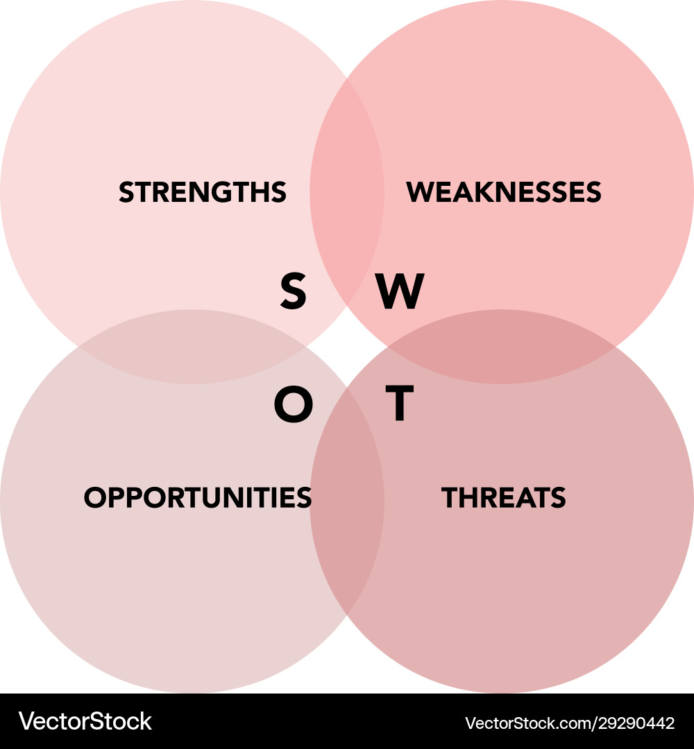 Swot and smart analysis with explanation on white Vector Image