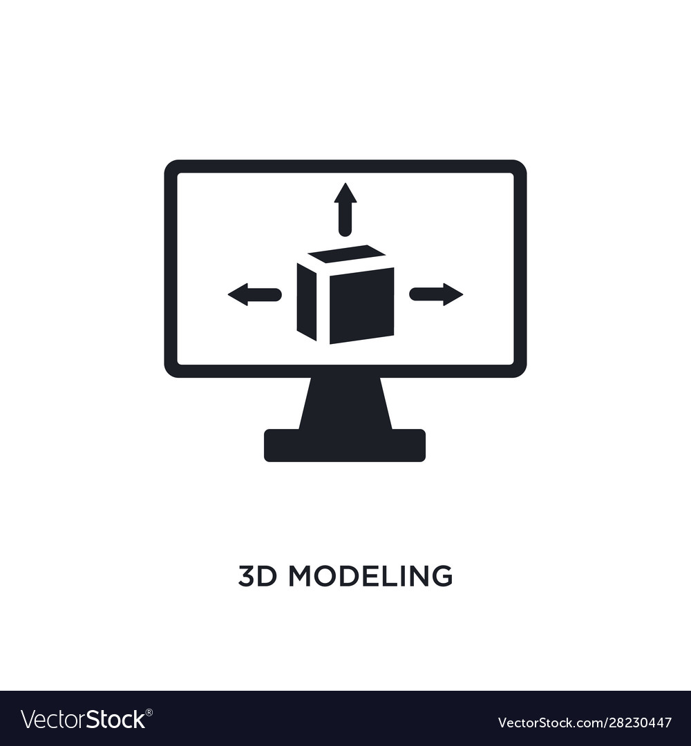 3d modeling isolated icon simple element from Vector Image