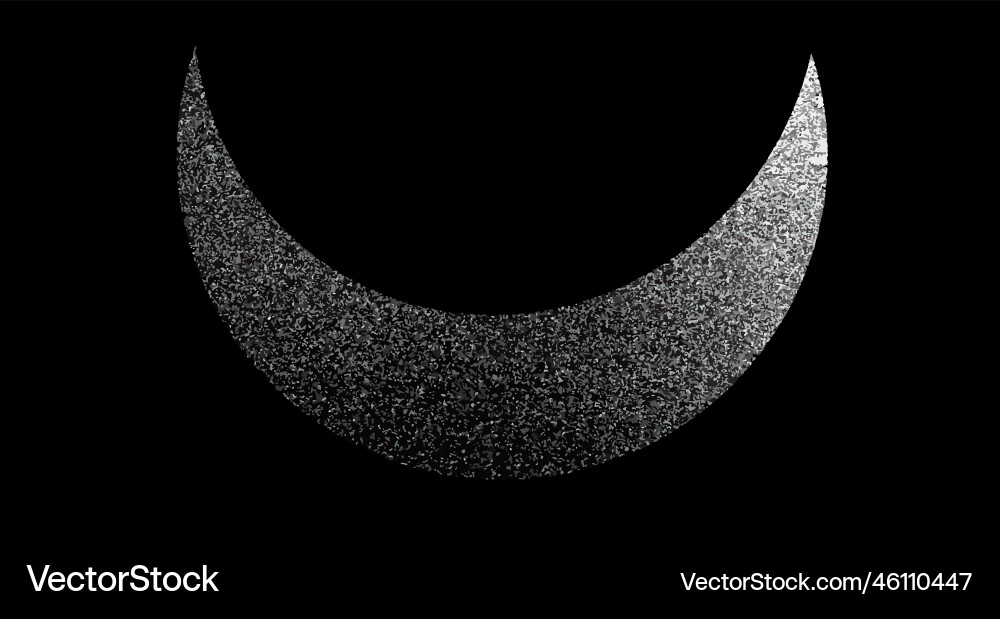 Abstract crescent moon luna isolated on dark Vector Image