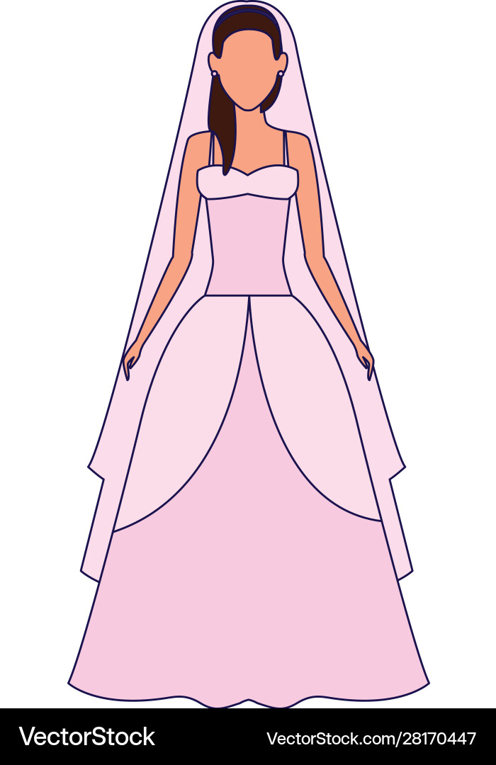 Avatar bride with elegant dress flat design Vector Image