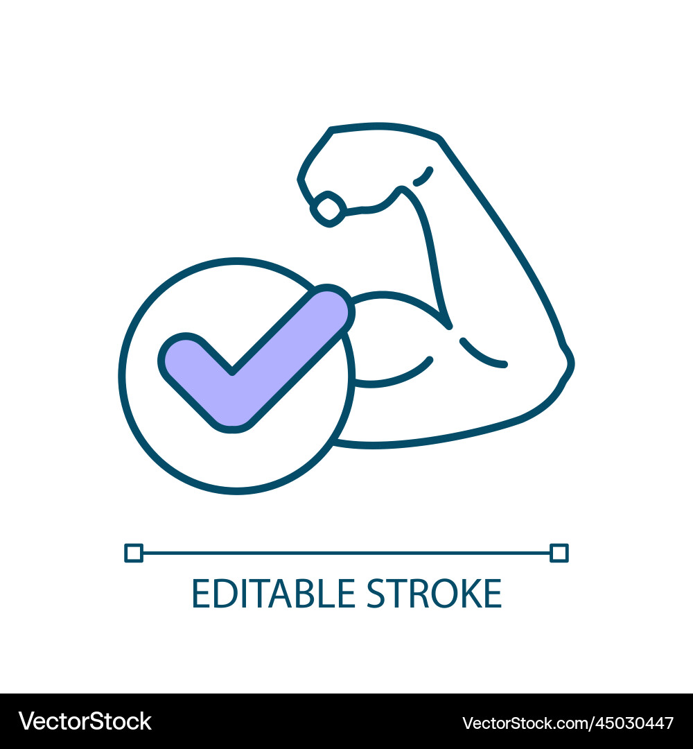 Biceps strength rgb color icon Royalty Free Vector Image