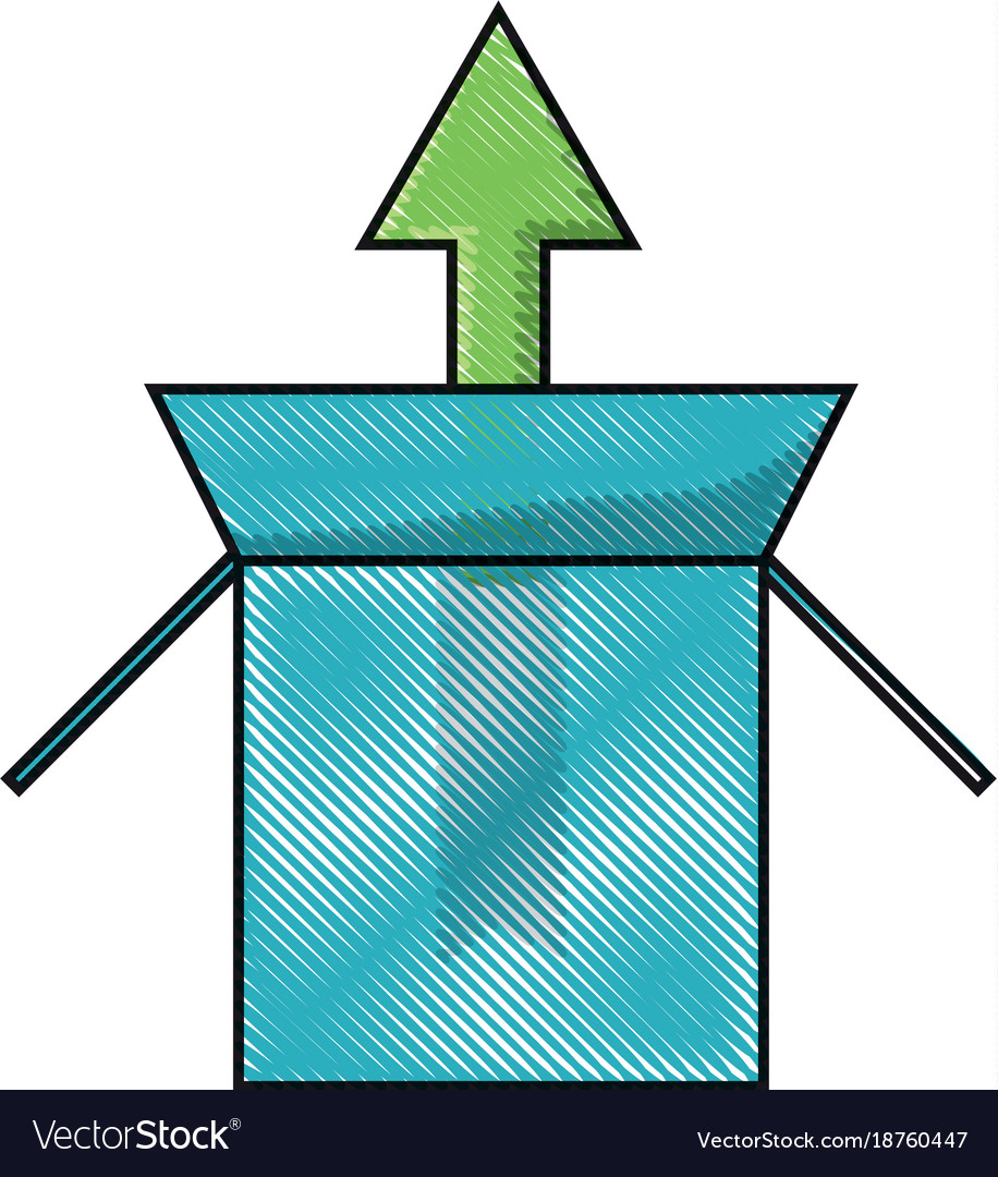 Cardboard box with arrow icon Royalty Free Vector Image