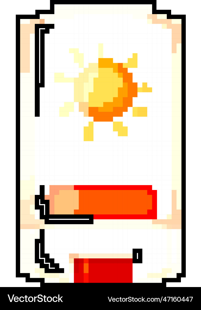 Cosmetic sun cream game pixel art Royalty Free Vector Image