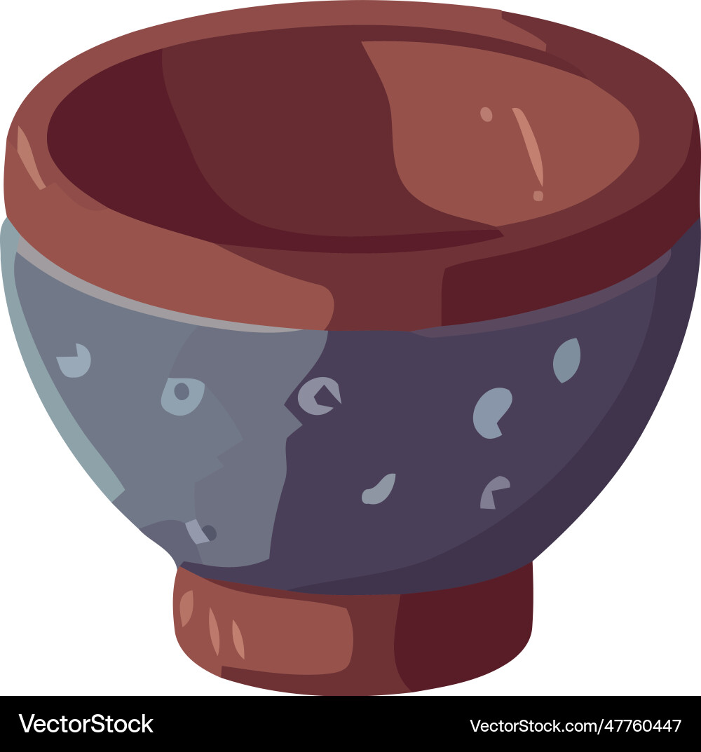 Cute cartoon pottery bowl kitchen Royalty Free Vector Image