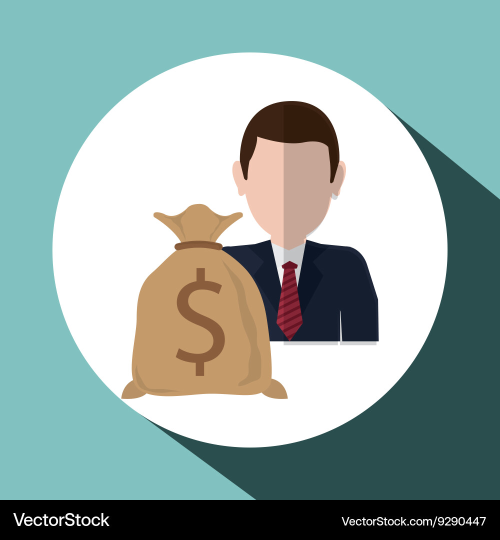 Financial item design businessman icon flat Vector Image