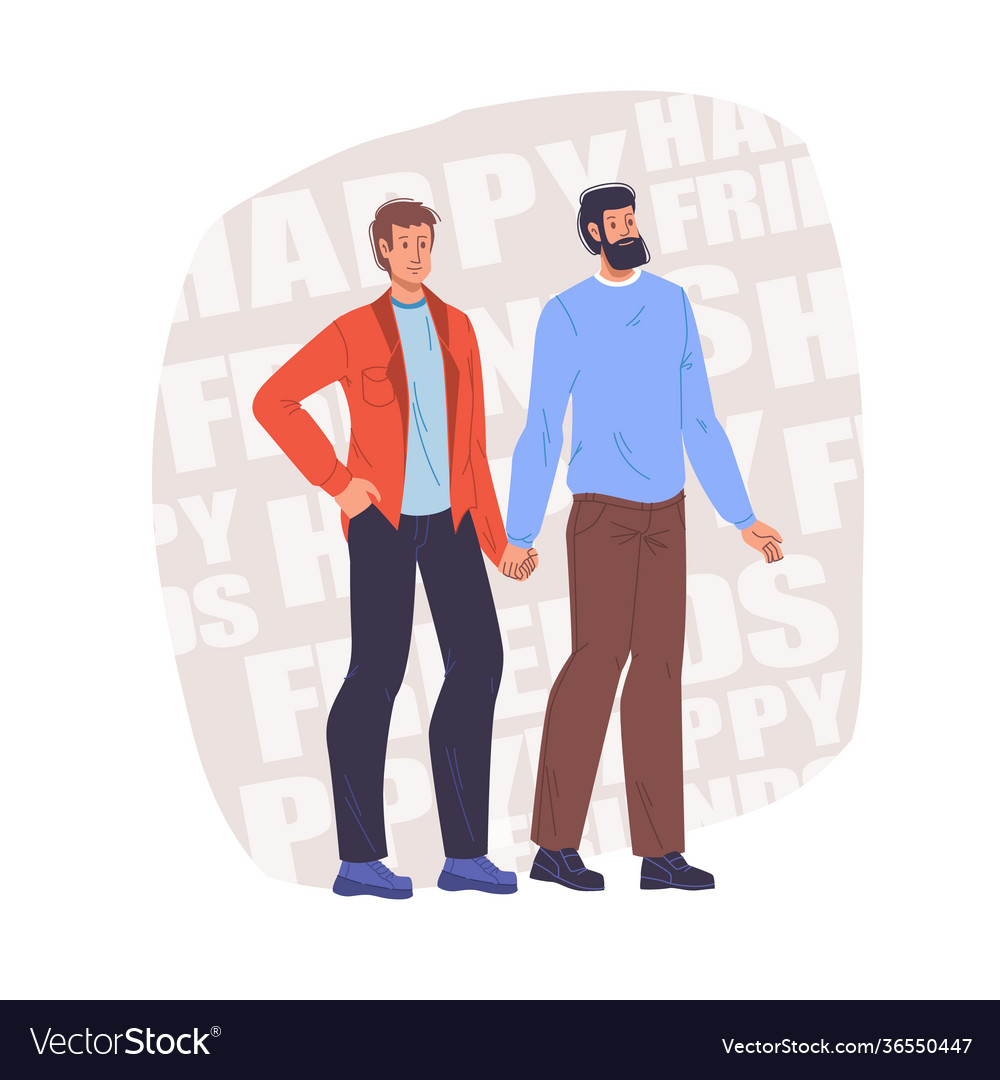 Flat Cartoon Homosexual Characters Couple Vector Image 