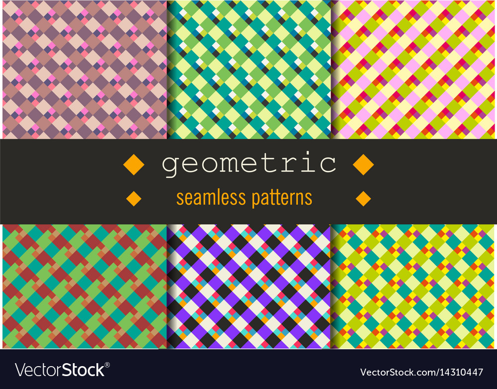 Geometric rhombus patterns set Royalty Free Vector Image