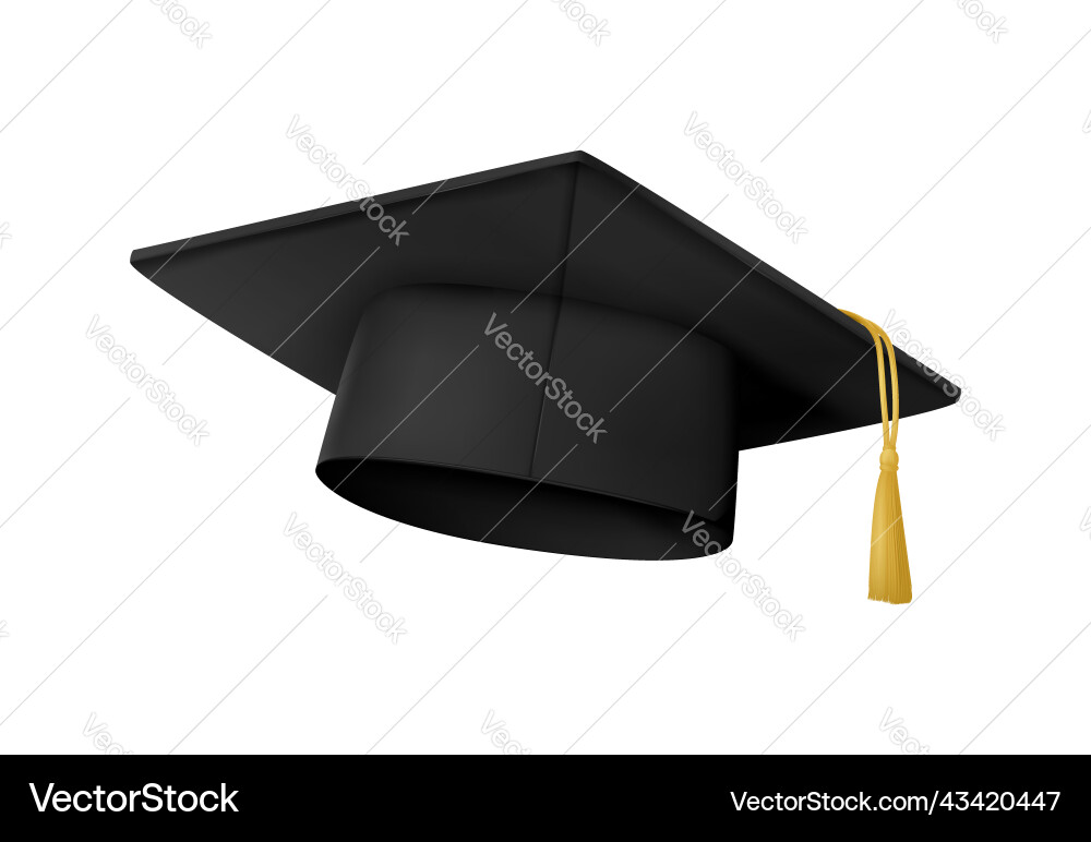 Graduate cap hat with tassel student academic Vector Image
