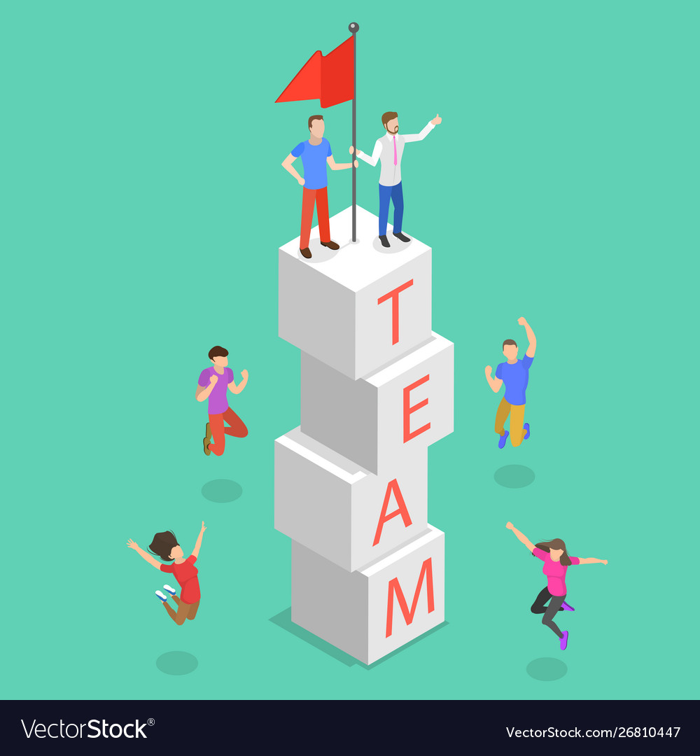Isometric flat concept successful Royalty Free Vector Image Isometric flat concept successful Royalty Free Vector Image