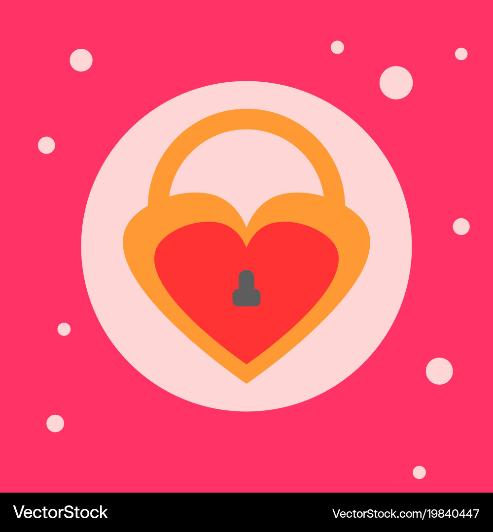 Lock heart shaped icon on pink background Vector Image