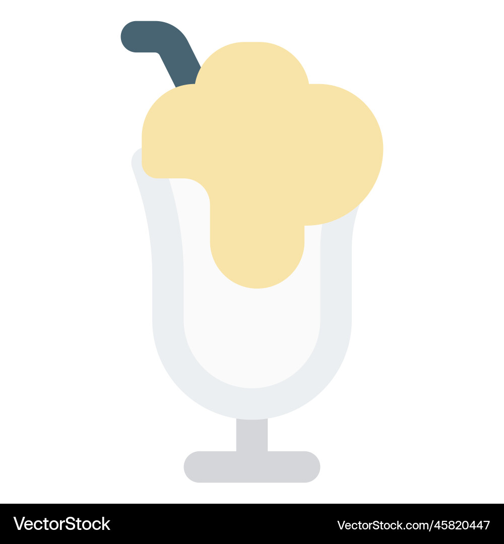 Melted cream dripping from milkshake glass Vector Image