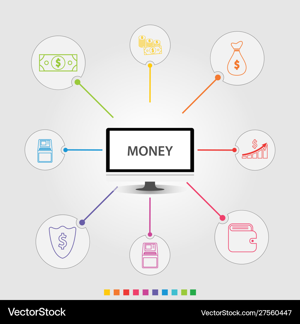 Money infographics design timeline concept Vector Image