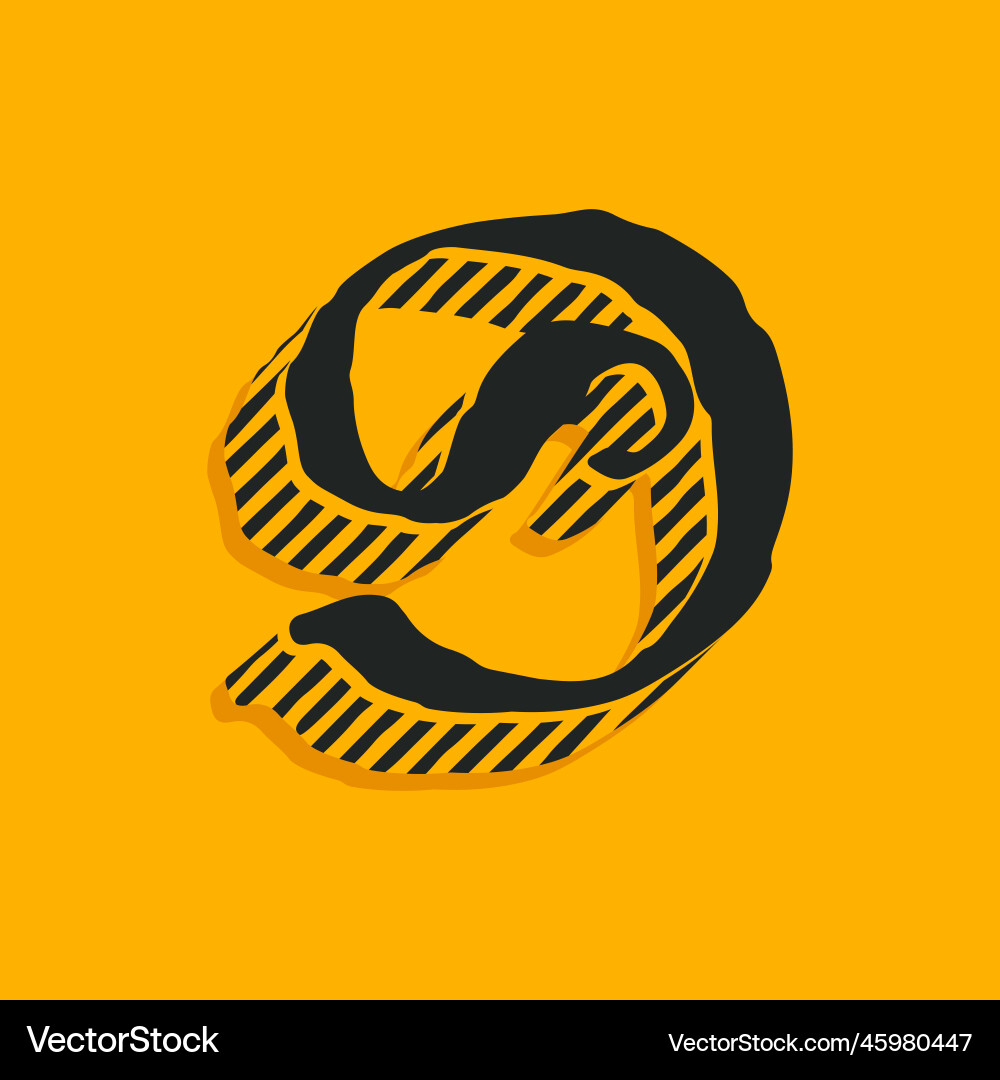 Number nine blackletter style logo with shadow Vector Image