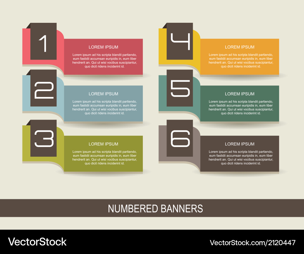 Numbers brochure vintage over beige background Vector Image
