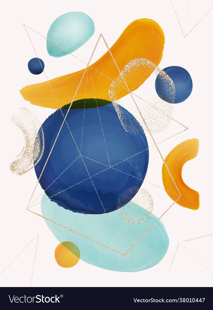 Poster design with abstract watercolor splashes Vector Image