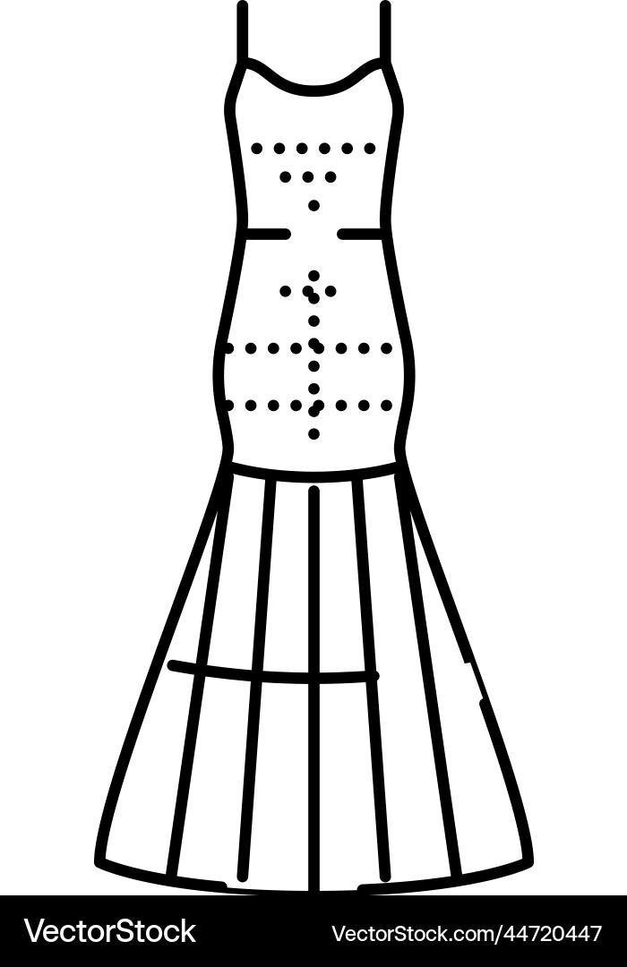 Scoop bride dress line icon Royalty Free Vector Image