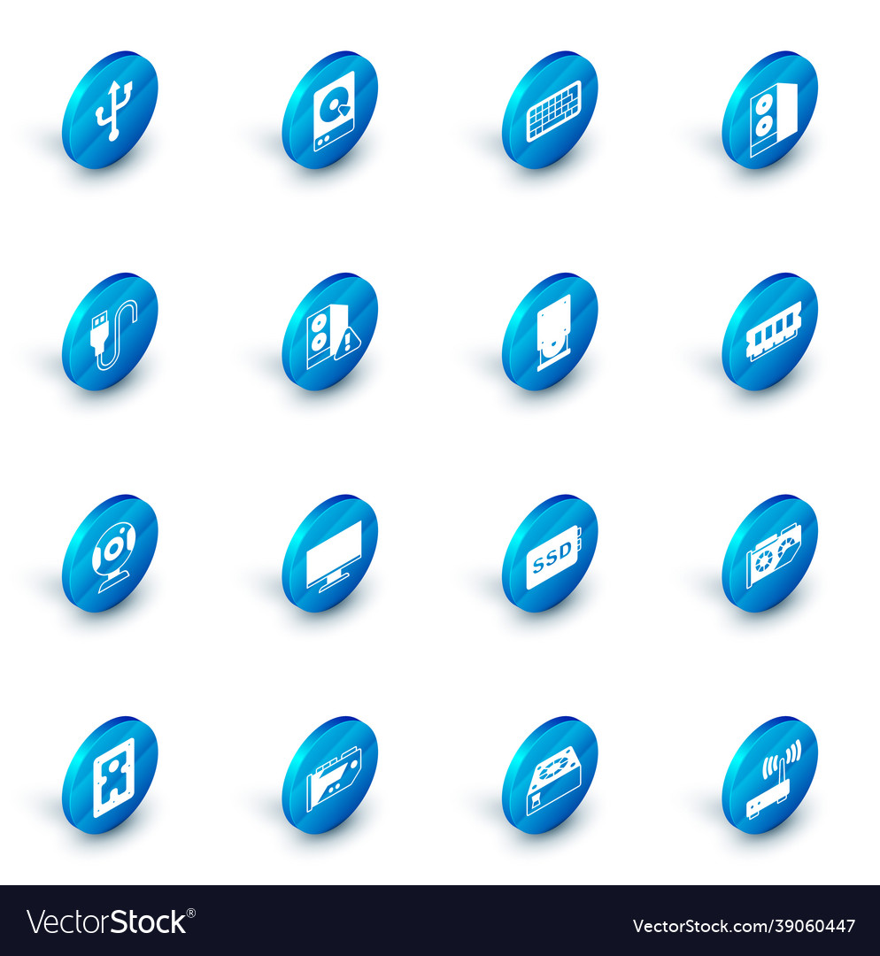 Set Hard Disk Drive Hdd Keyboard Case Royalty Free Vector