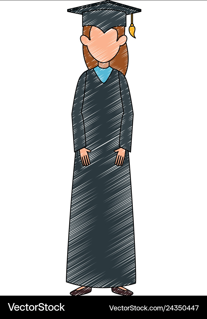 Woman student graduated avatar character Vector Image