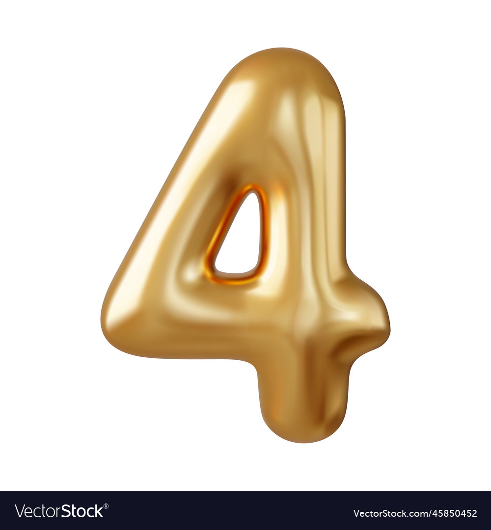 3d number 4 four sign gold color Royalty Free Vector Image 3d number 4 four sign gold color Royalty Free Vector Image