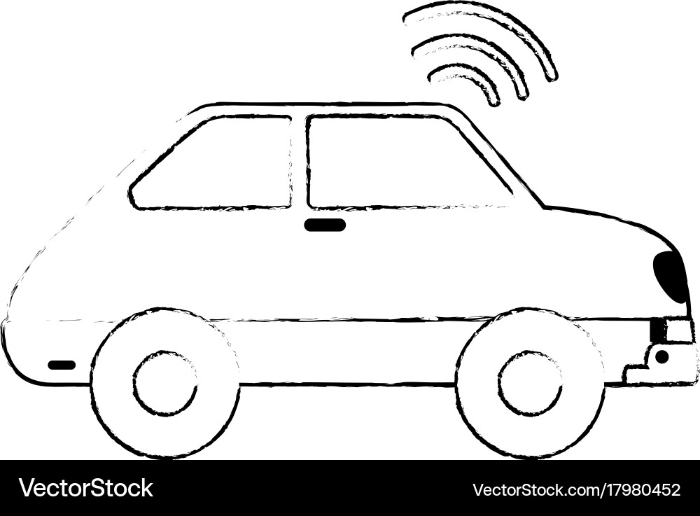 Car vehicle with wifi signal Royalty Free Vector Image