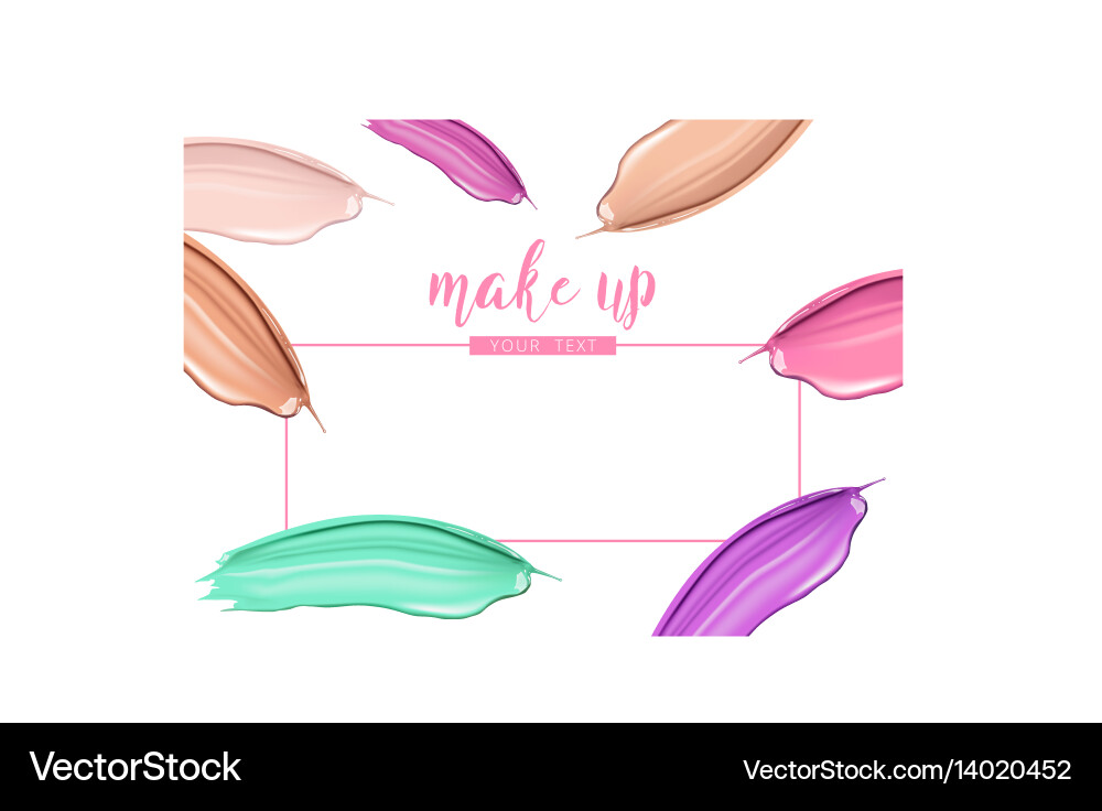 Cosmetic liquid foundation and lipstick smudge Vector Image