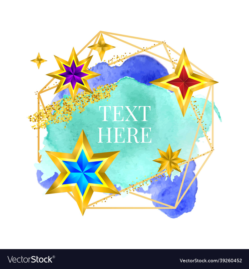 Gold frame paint hand painted brush stroke Vector Image