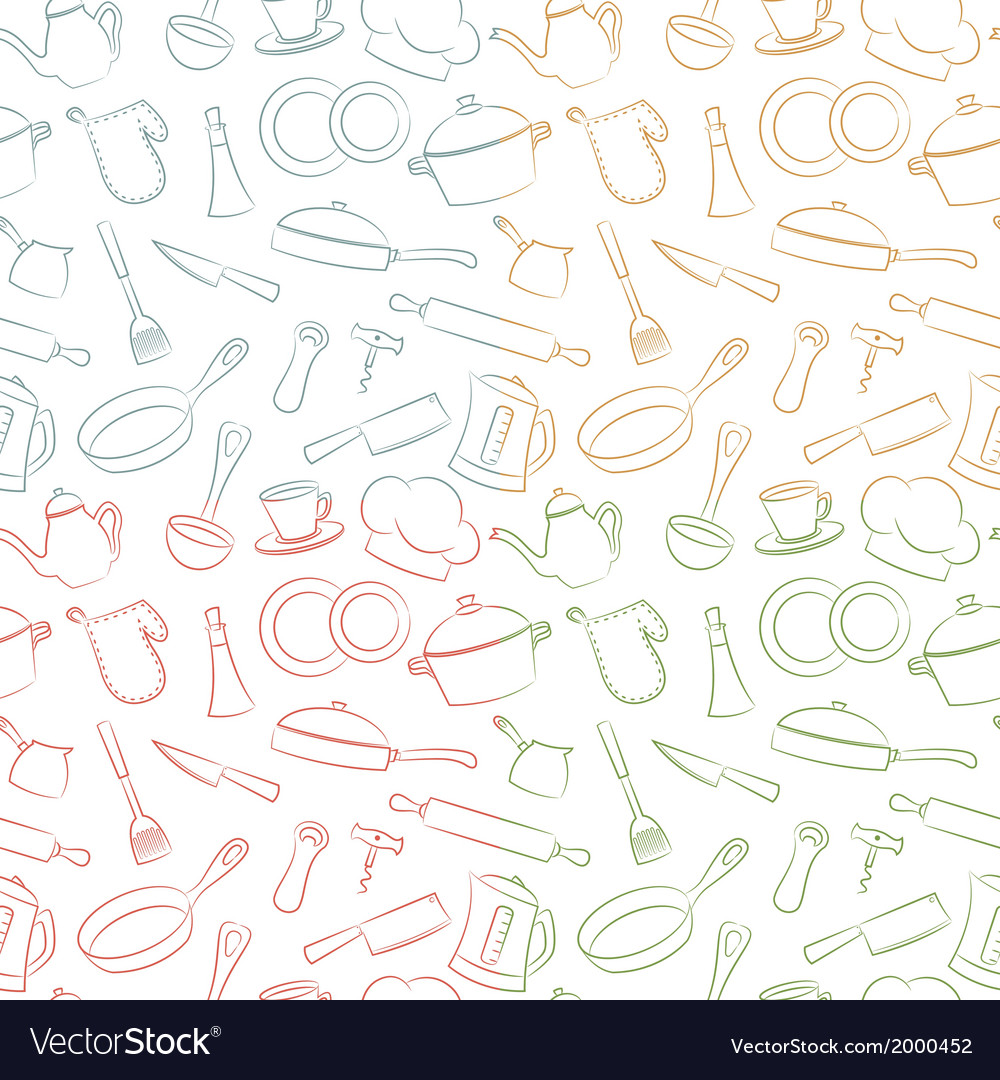 Kitchenware patterns Royalty Free Vector Image