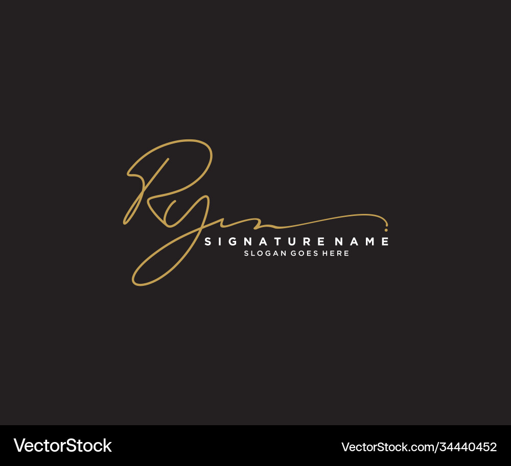 Letter ry signature logo template Royalty Free Vector Image