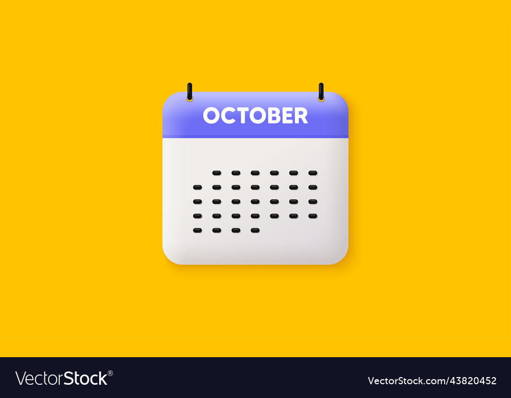 October month icon event schedule oct date Vector Image