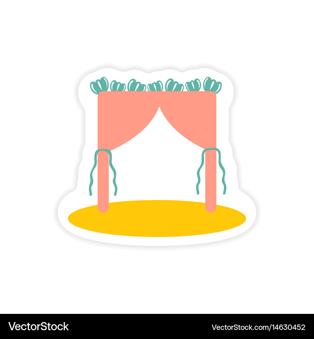 Paper sticker on white background wedding arch Vector Image