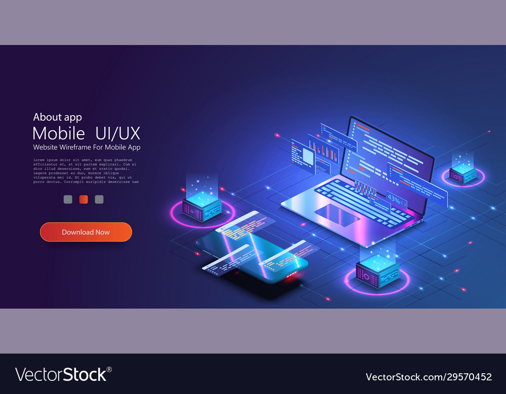 Programming and software development web page Vector Image