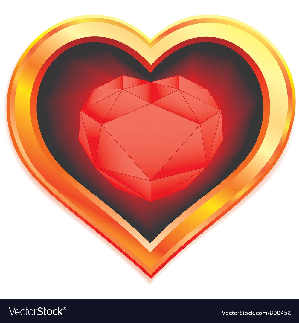 Ruby heart Royalty Free Vector Image - VectorStock