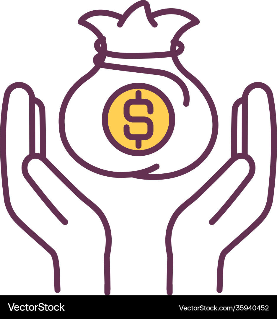 Saving budget measures rgb color icon Royalty Free Vector