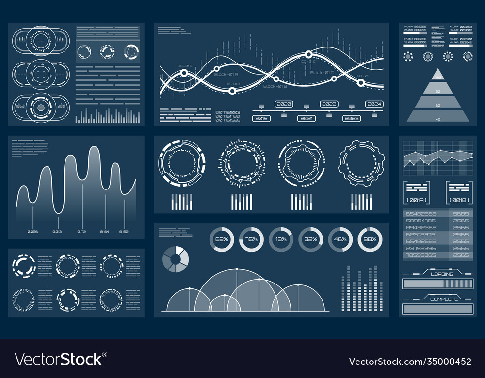 Set element for futuristic design interactive Vector Image