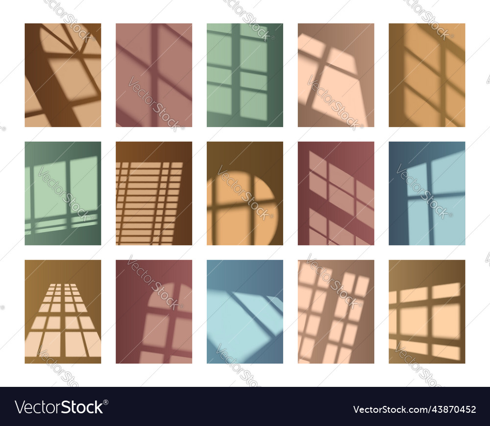 Shadow overlay effects window light Royalty Free Vector