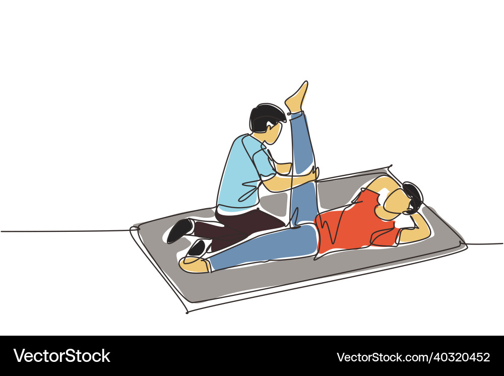 Single one line drawing rehabilitation center Vector Image