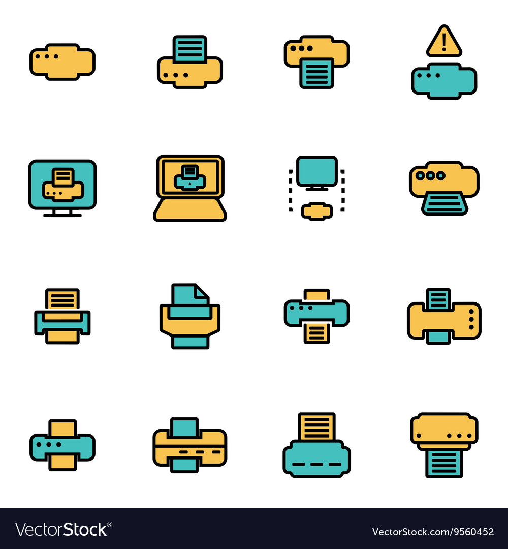 Trendy flat line icon pack for designers and Vector Image