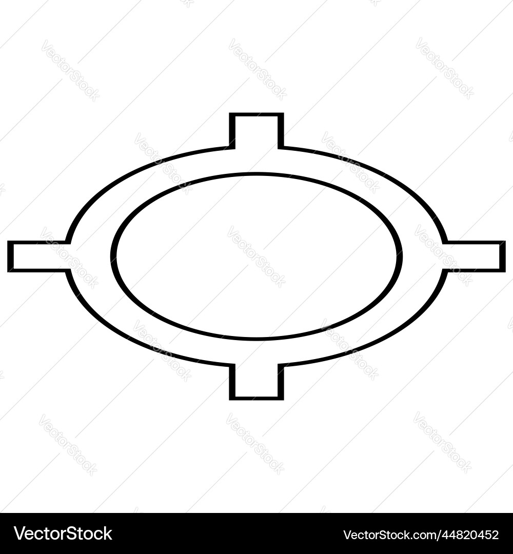 Universal currency sign black outline isometric Vector Image