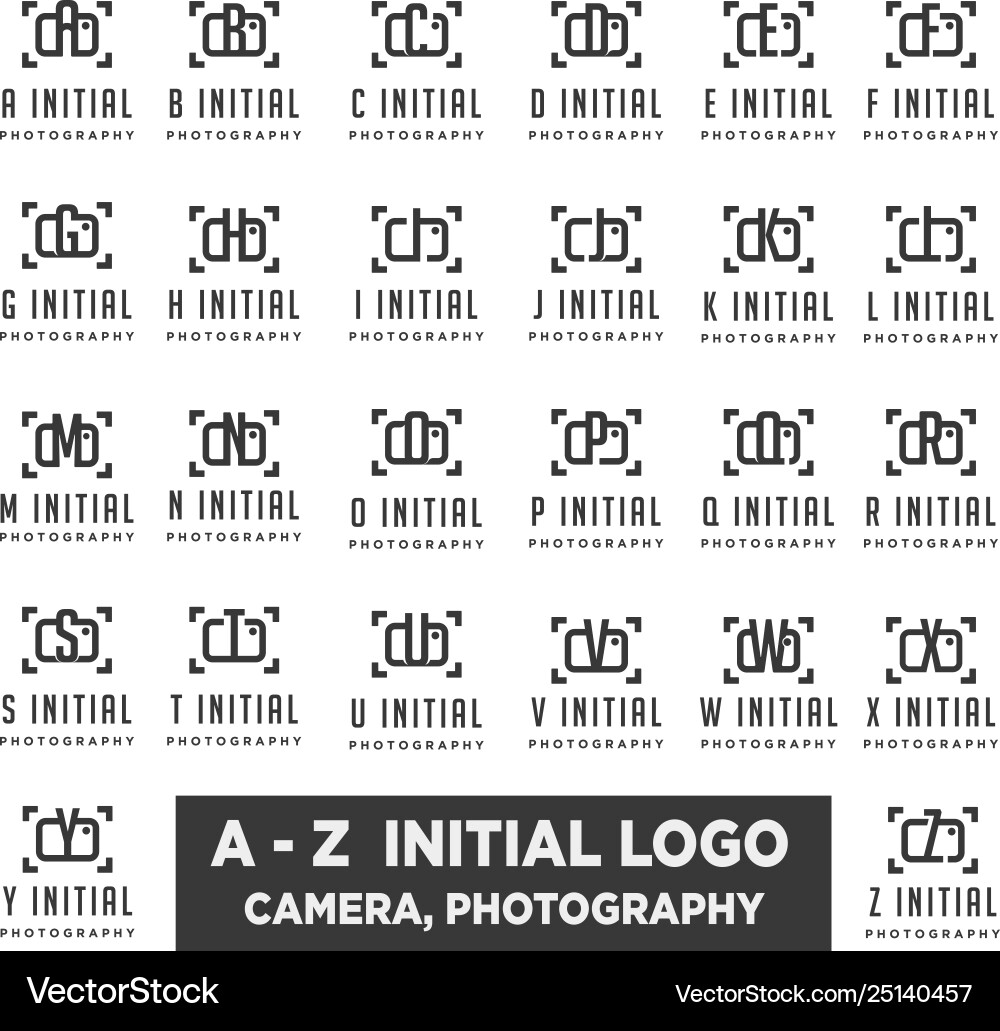 A-z initial photography logo collection design Vector Image