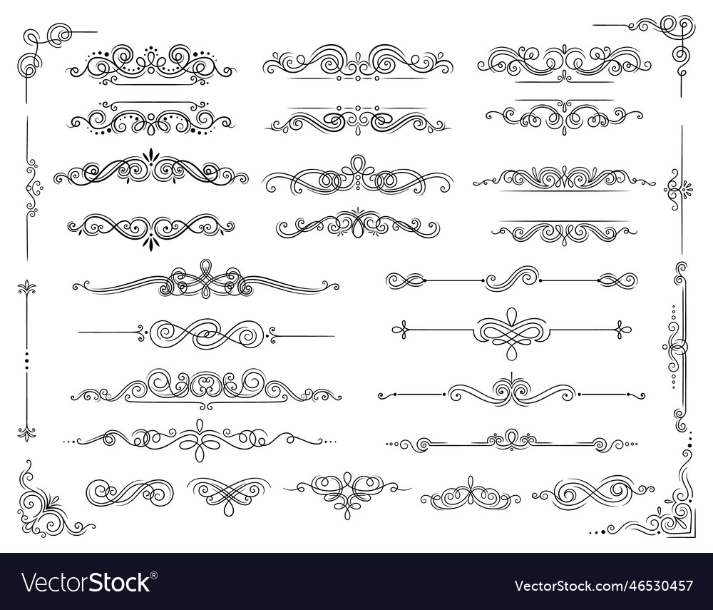 Calligraphic frames set Royalty Free Vector Image