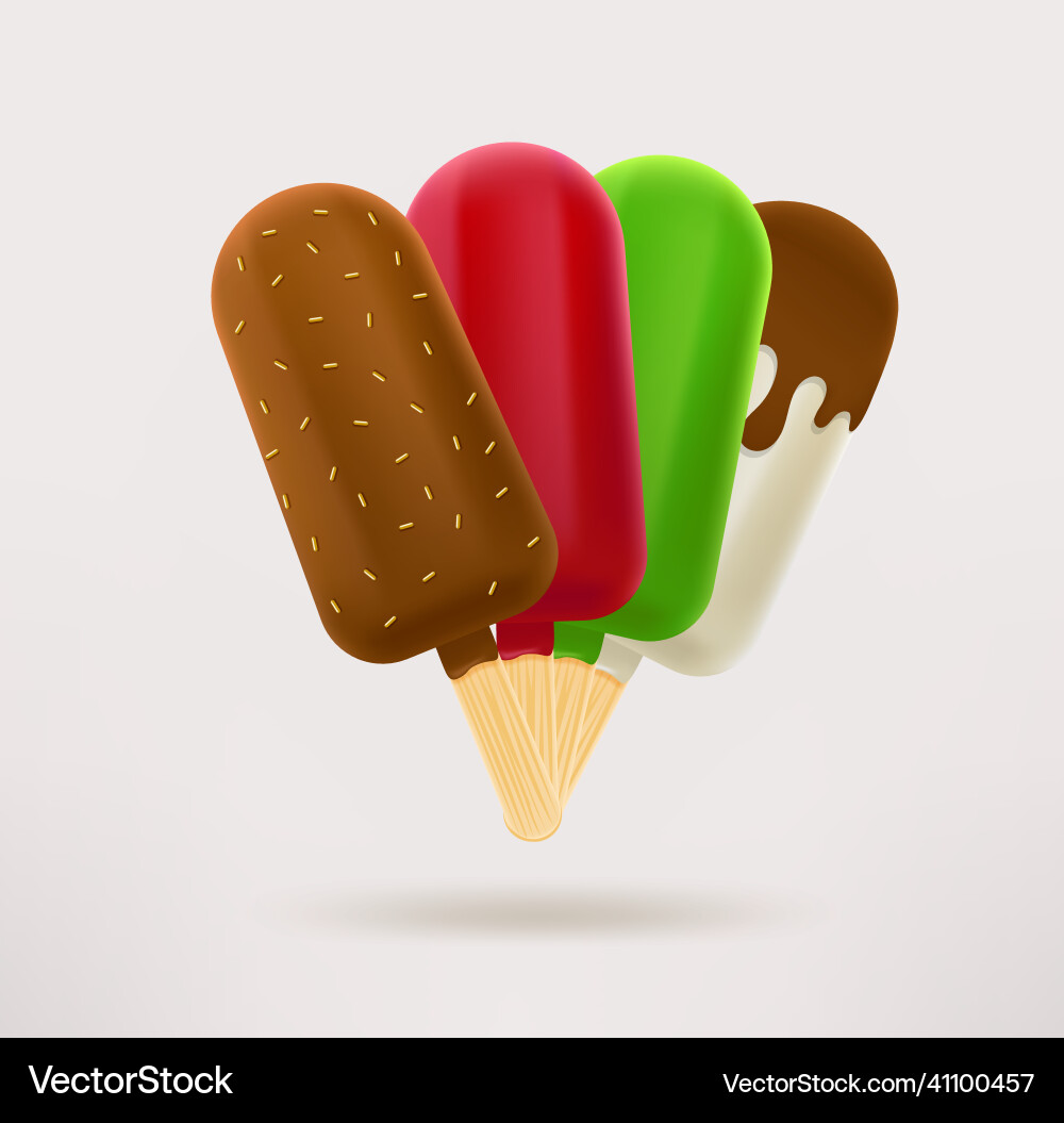 Delicious ice cream icon with checkmark 3d Vector Image