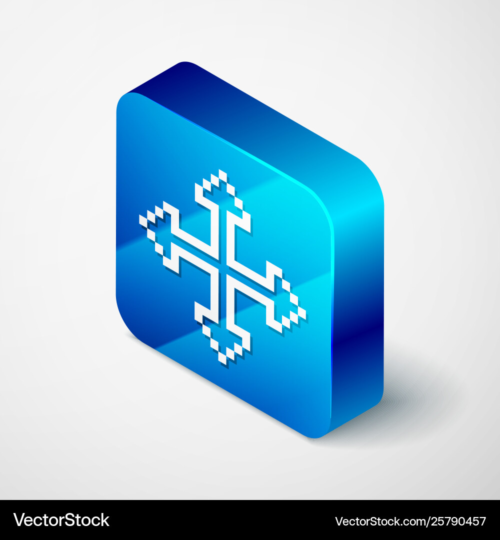 Isometric pixel arrows in four directions icon Vector Image