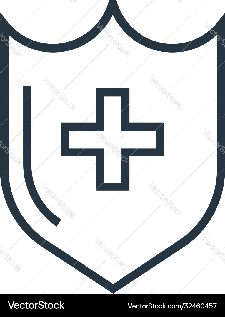 Medical shield icon isolated on white background Vector Image