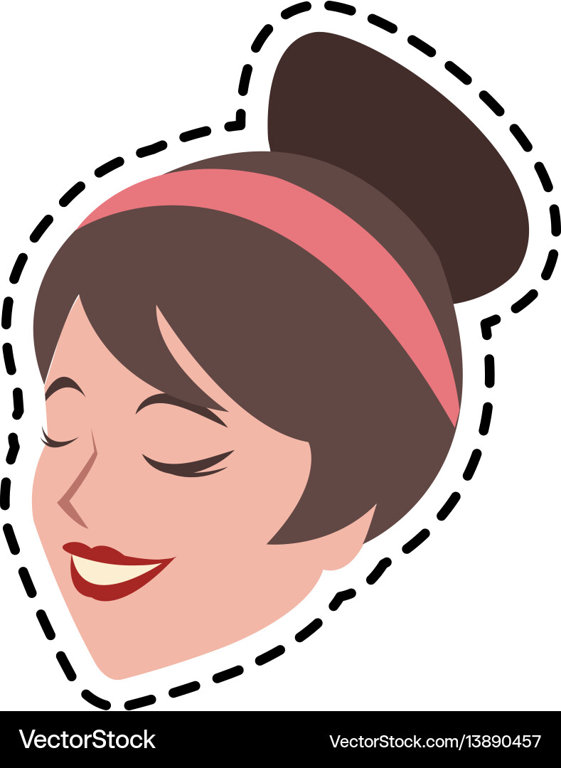 Pretty brunette woman icon image Royalty Free Vector Image