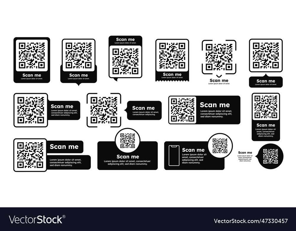 Qr code set Royalty Free Vector Image - VectorStock