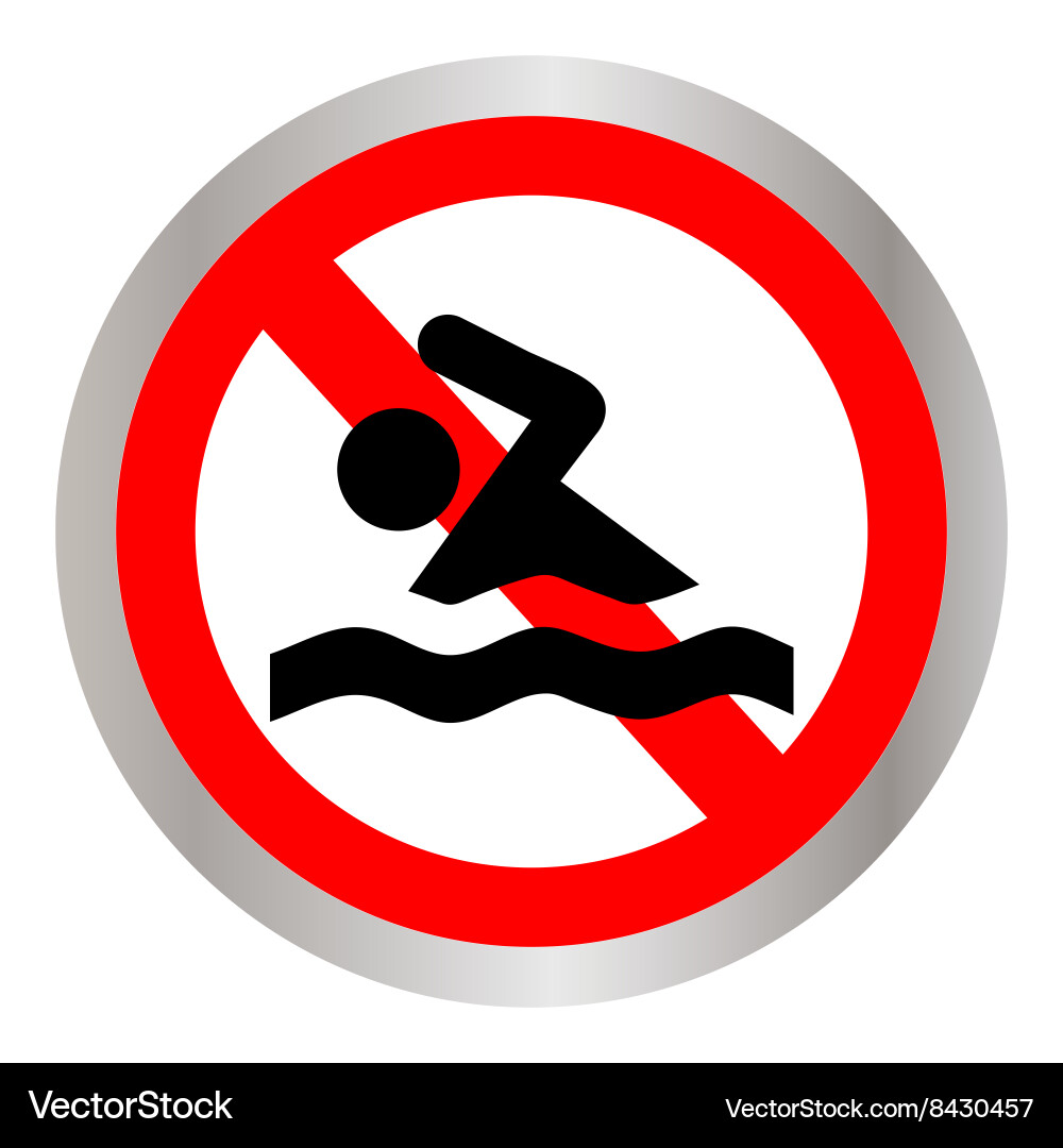 Sign is forbidden to swim Royalty Free Vector Image
