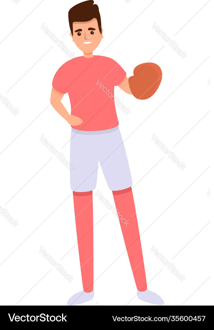 Smiling baseball player icon cartoon style Vector Image
