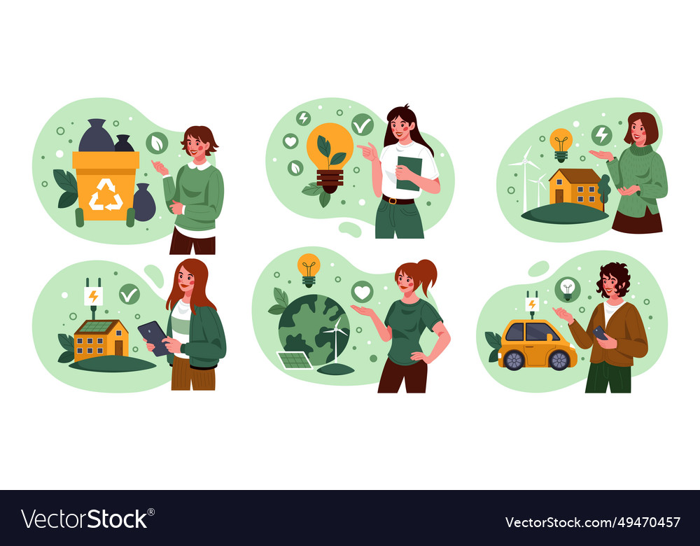 Sustainable home green renewable energy eco Vector Image