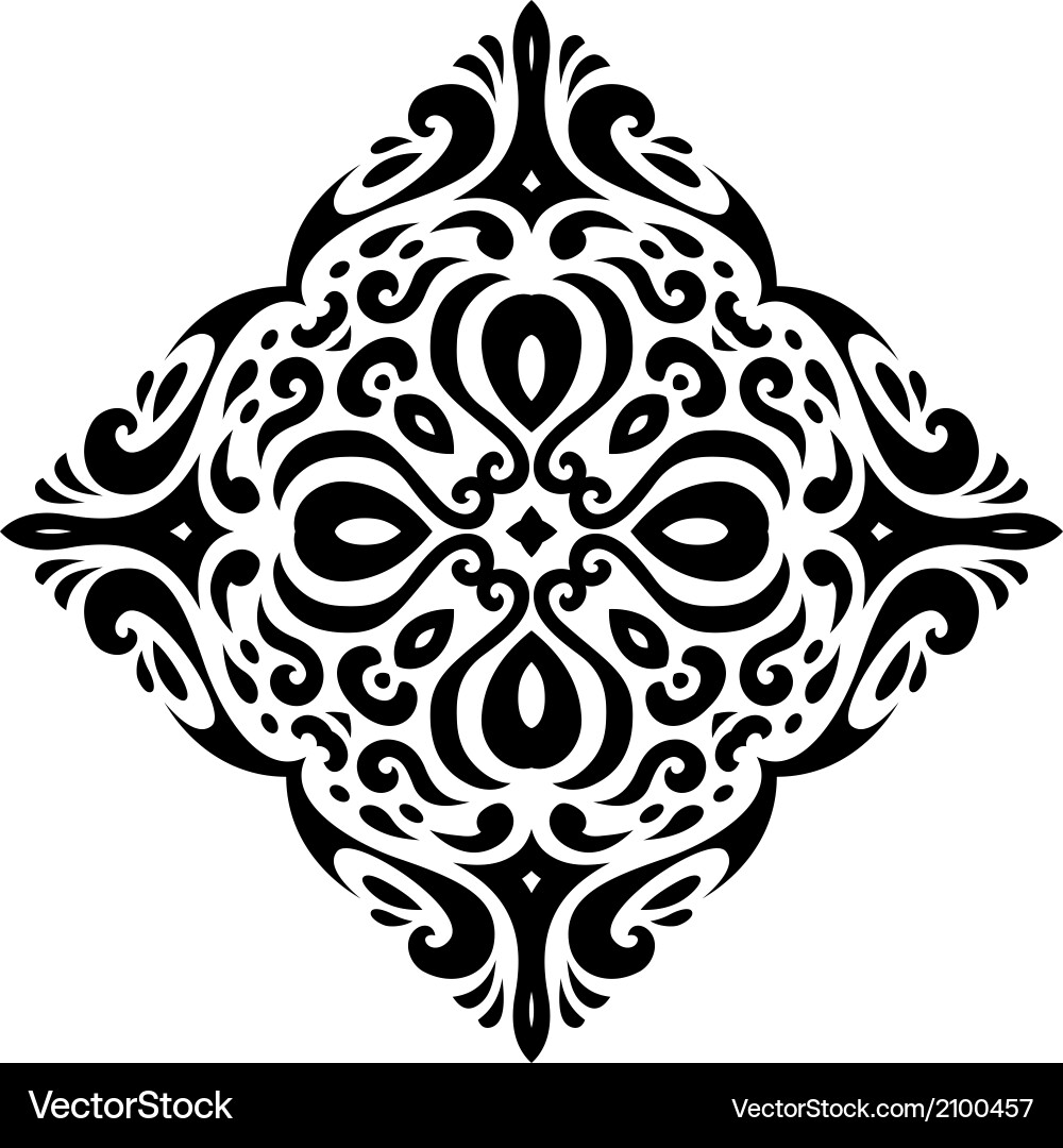 Tribal tatto square shape Royalty Free Vector Image